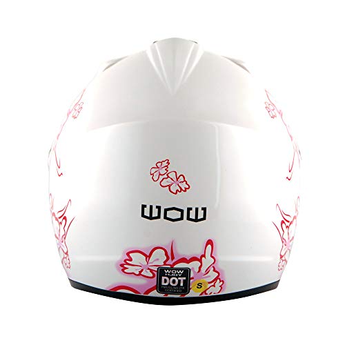 WOW Youth Kids Motocross BMX MX ATV Dirt Bike Helmet Pink Flower