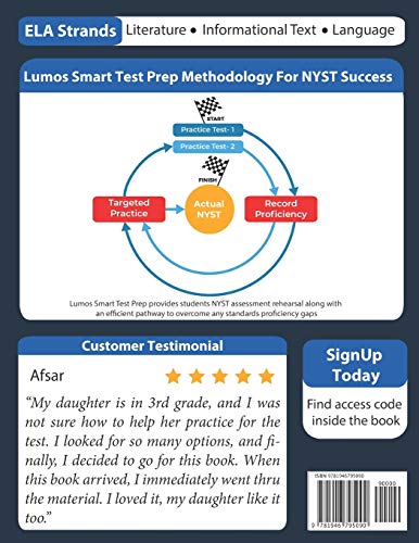 New York State Test Prep: Grade 3 English Language Arts Literacy (ELA) Practice Workbook and Full-length Online Assessments: NYST Study Guide (NYST by Lumos Learning)