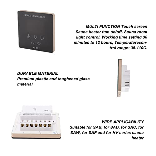Emoshayoga ABS Touch Screen Temperature Controller, Plastic Switch Key Heater Switch Time Setting Touch Screen Temperature Controller for Steam Engine