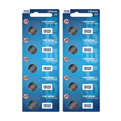 Renata CR1225 Batteries - 3V Lithium Coin Cell 1225 Battery (10 Count)