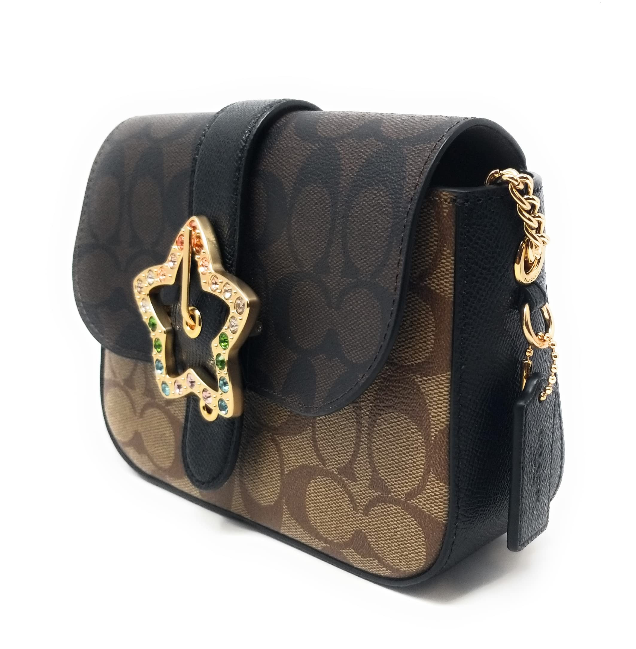 Coach Women's Gemma Crossbody Bag (Blocked Signature Canvas - Khaki - Brown Multi)