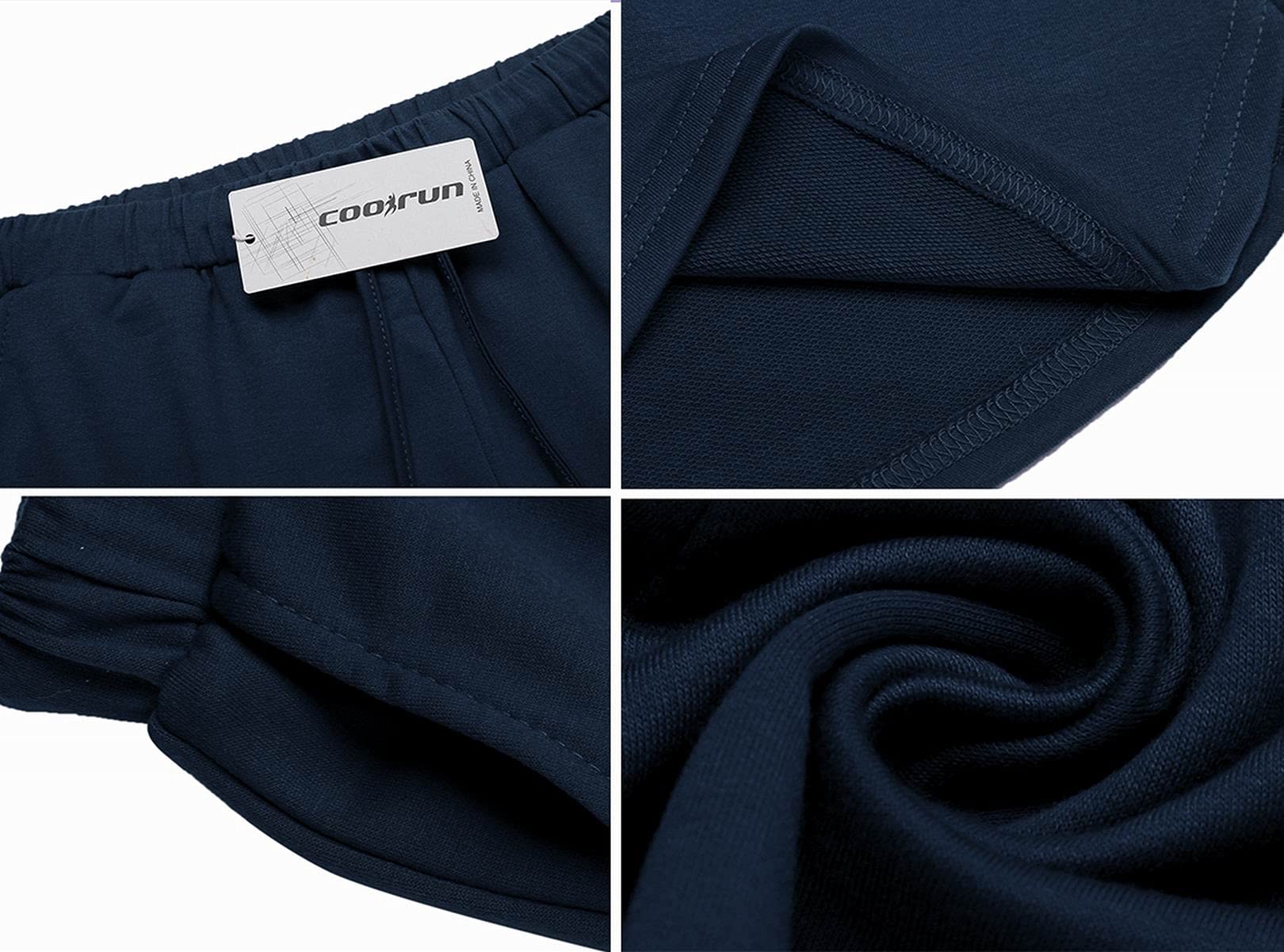 COOrun Drawstring Running Yoga Shorts Comfy Dolphin Shorts Lounging High Waist Terry Shorts Navy Blue Medium
