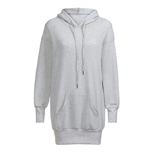 Women's Long Sleeve Loose Hooded Sweatshirt Casual Solid Drawstring Pullover Hoodies Top Blouse Winter Autumn