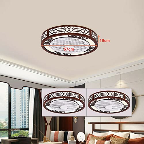 CNCEST 22Inch Acrylic LED Ceiling Fan Bedroom Remote Control 3-Speed and 3-Color Change AC110V/64W (Round)
