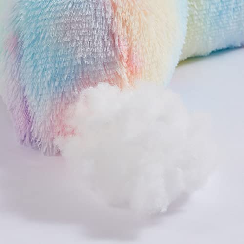 Jillche Bed Fluffy Fur Reading Pillow for Adults & Kids Unisize, Stylish College Essentials for Girls, Fuzzy Back Pillow for Sitting in Bed, Adorable Gift for Teens, Bed Rest Sit Up Arm Support Pillow