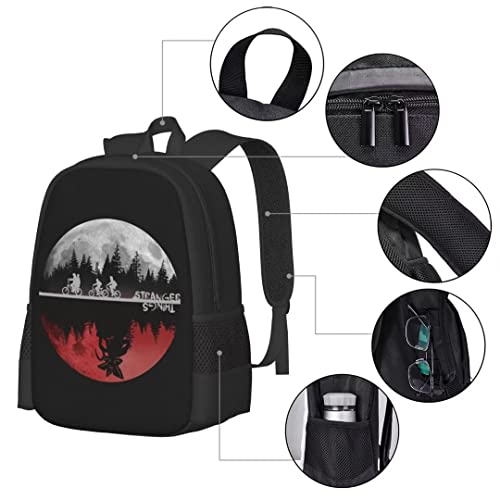 Jinke Stranger Laptop Backpack Lightweight Large Capacity Travel Laptop Backpack for Women Men Stranger Movie Fan Gift