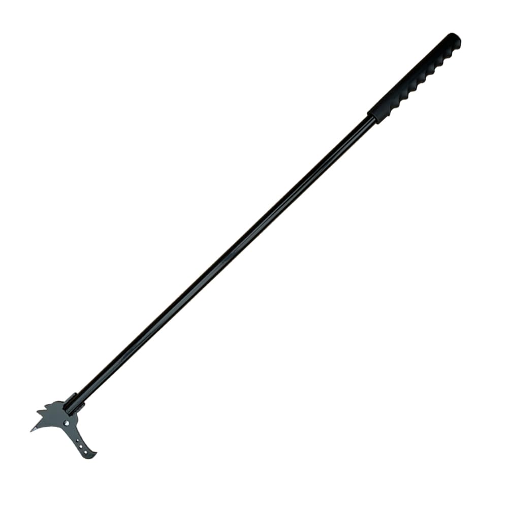 Fierywater 40-Inch Long Fire Poker-One Piece with Large Rubber Handle Fireplace Tools, Anti-Rust Black Coated for Fire Pit - Indoor and Outdoor Campfire Use