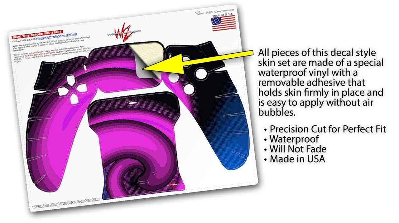 WraptorSkinz Skin Wrap compatible with Sony PS5 DualSense Controller Alecias Swirl 01 Purple (CONTROLLER NOT INCLUDED)