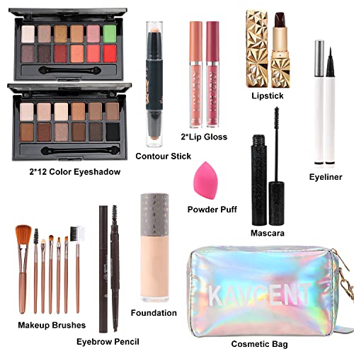 Makeup Kits Makeup Set Makeup Kit for Women Full Kit Makeup Sets for Teens Teenagers Eyeshadow Palette,Lip Gloss,Foundation,Mascara,Eyeliner,Contour Stick,Makeup Brushes,Cosmetic Bag