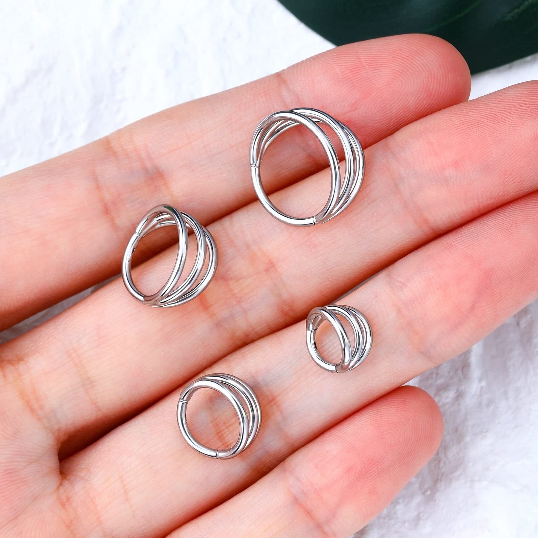 COCHARM 16 Gauge Lip Ring 10MM Conch Hoop Earring 316L Stainless Steel Hoop Nose Ring Hypoallergenic