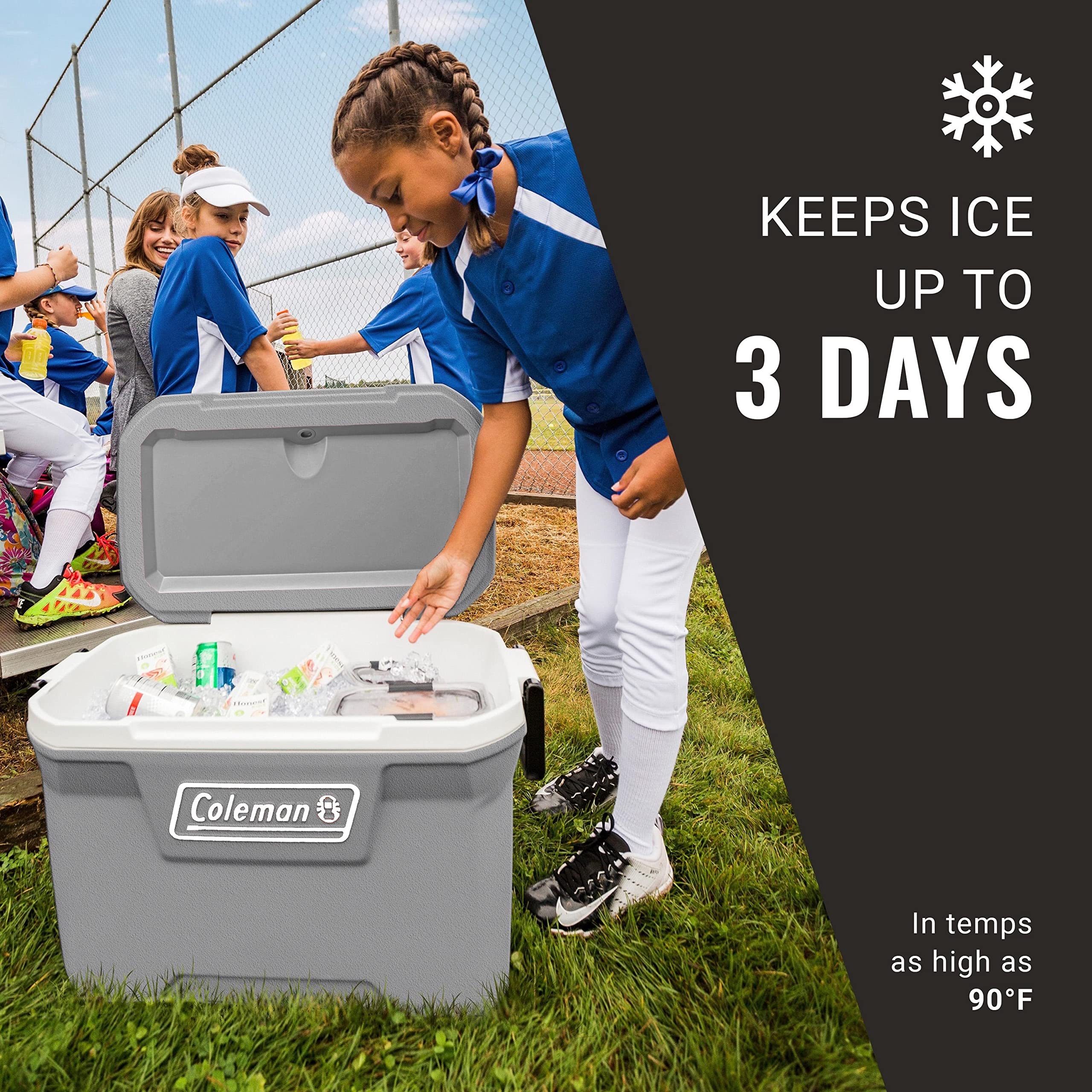 Coleman 316 Series Insulated Portable Cooler with Heavy Duty Latches, Leak-Proof Outdoor High Capacity Hard Cooler, Keeps Ice for up to 5 Days
