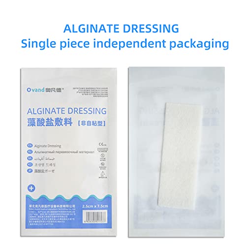Calcium Alginate Wound Dressing Pads-Antimicrobial, Non-Stick Padding, Sterile, Highly Absorbent & Comfortable| Flexible & Gentle on The Skin, Faster Healing(1"X 3",20-Pack)
