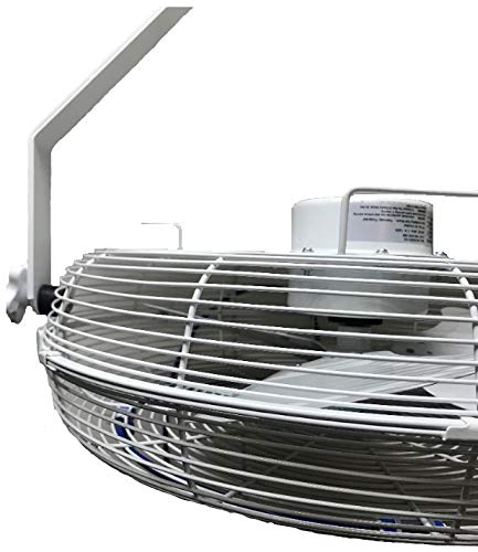 VES Moisture Resistant Outdoor Wall/Ceiling Mount Shop Fan/Industrial Basket Fan for Cooling and Ventilation (18 inch, White)
