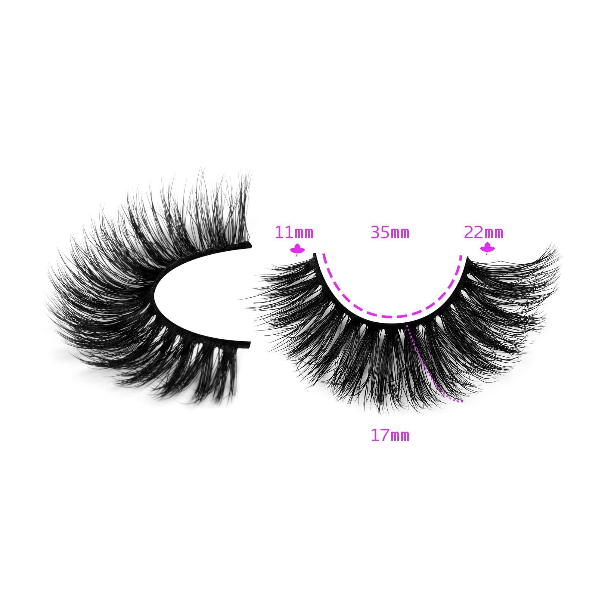 Eyelashes Dramatic Fluffy Cat Eyes Lashes Long Thick Faux Mink Lashes 22MM Fake Eyelashes Wispy Lashes Pack 10 Pairs by Pawotence