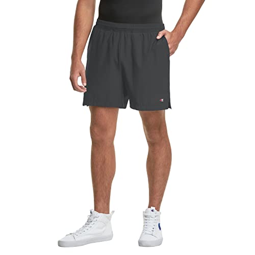 Champion Brief Liner, MVP, Gym Men, Moisture Wicking Shorts, 5", Stealth C Patch Logo, Small