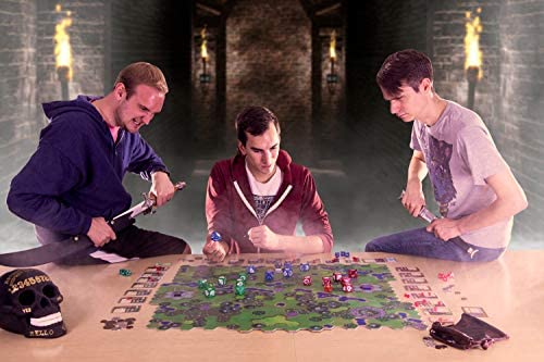 Wiz Dice - Dice Wars: Heroes of Polyhedra - Tabletop Strategy Board Game for 2-4 Players with Illustrated Cards, Miscellaneous Dice Set and a Large Modular Hex Grid - Ages 14 and Up - 11 x 10 x 4