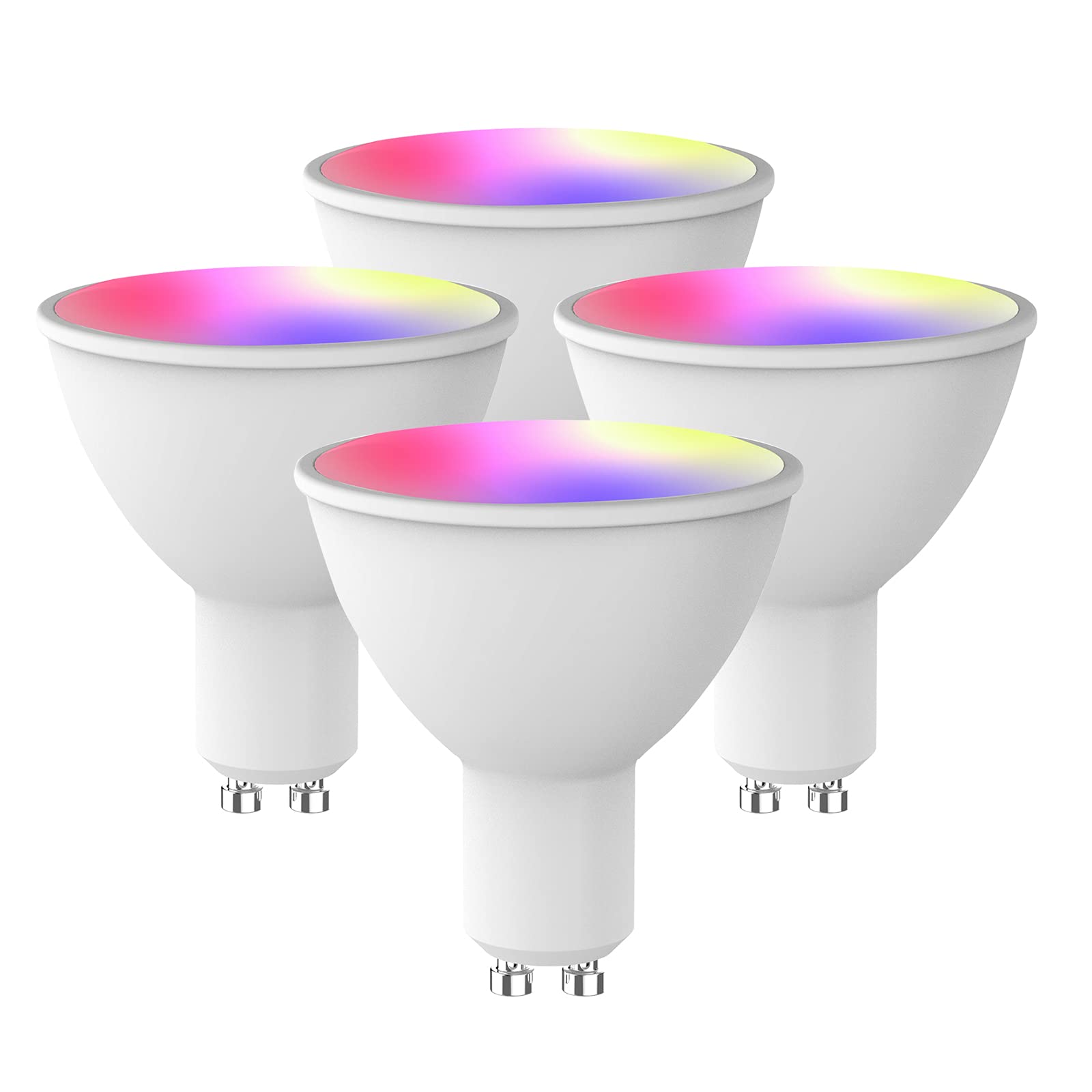CMARS Smart Light Bulbs, MR16/GU10 Smart Bulb That Work with Alexa Google Home Siri Shortcut, Dimmable RGBCW Color Changing Light, 4W WiFi LED Track and spot Light Bulbs, No Hub Required, 4 Pack