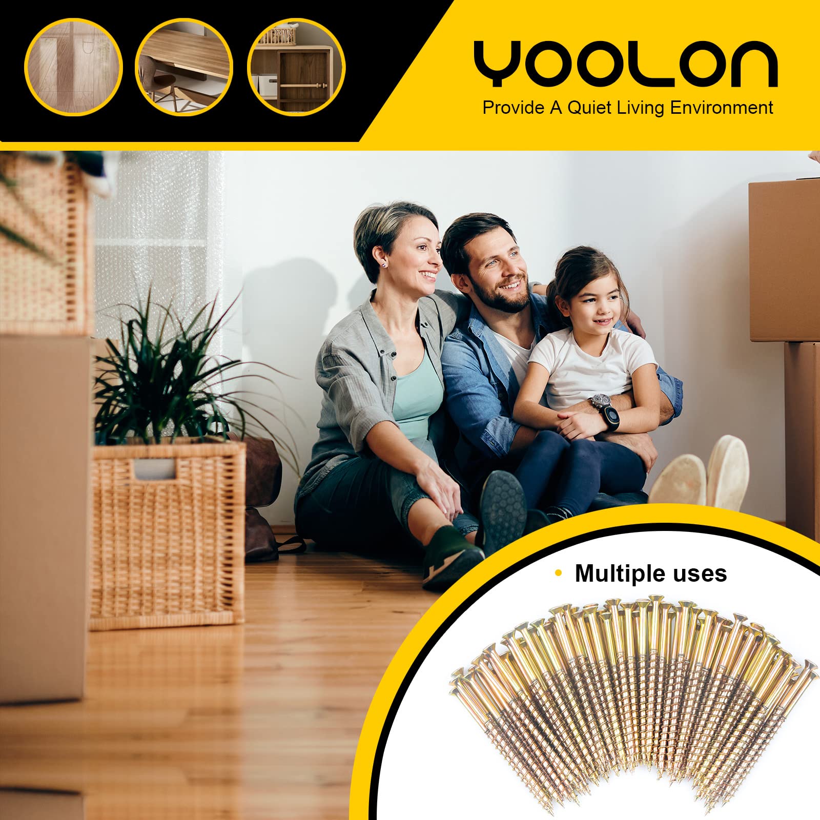 Floor Screws/Nails, Floor Repair Kit, 125 Pack Replacement Screws, Eliminate Floor Through Carpet
