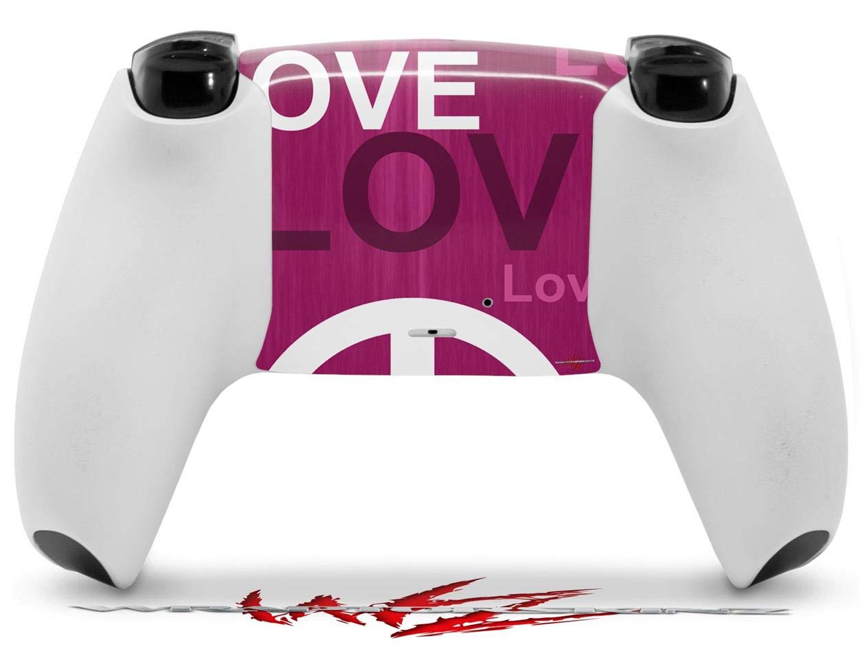 WraptorSkinz Skin Wrap compatible with Sony PS5 DualSense Controller Love and Peace Hot Pink (CONTROLLER NOT INCLUDED)