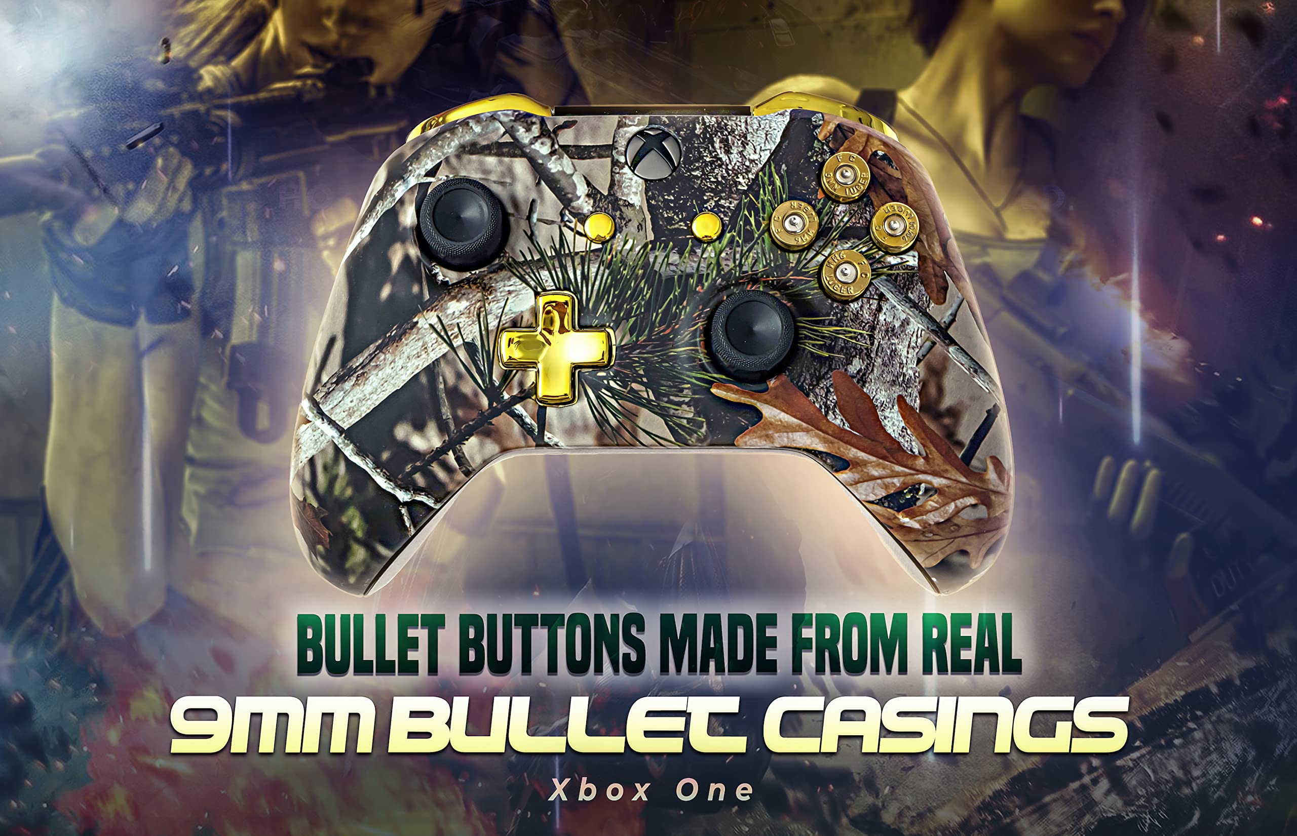 Controller Bullet Buttons for Xbox One Series X S - Made Using Real 9MM Spent Bullet Casings - Includes Tools