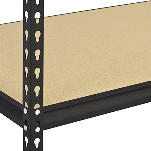 Fhdpeebu Super Large Bearing Capacity and Space Heavy Duty 5-Tier Steel Shelving Storage Racks for Home Warehouse Storage, Black, 4000 lbs Capacity (UR185P-BLK)