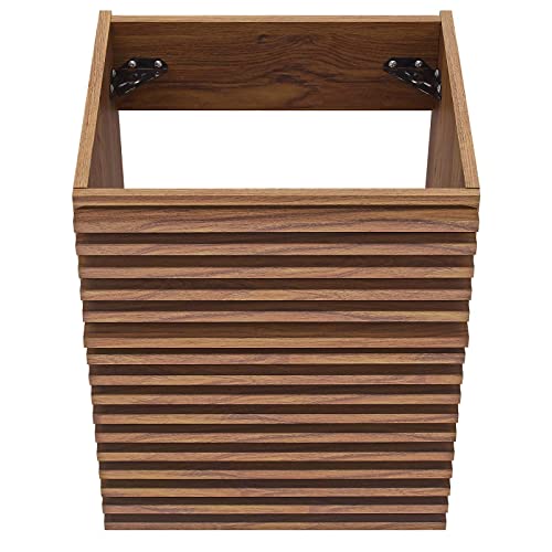 Modway Render 18" Wall-Mount Bathroom Vanity in Walnut-Sink Basin Not Included, 18 Inch