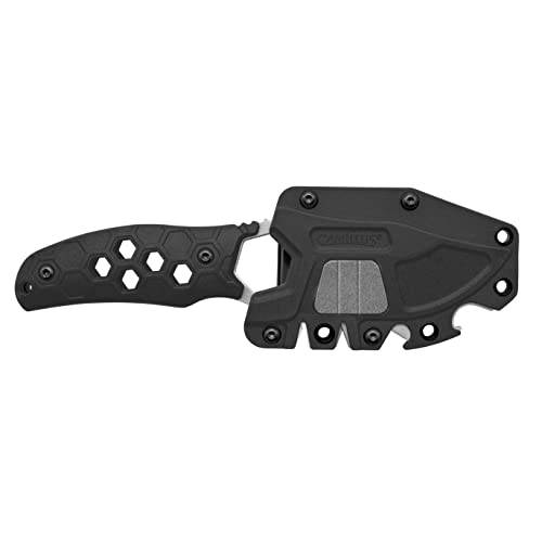CAMILLUS Comb 7.25" Clip Point Blade Durable Corrosion-Resistant 420 Stainless Steel Outdoor Survival Hunting Fishing Camping Fixed Blade Knife, Molded Sheath with 4 Additional Functions Included