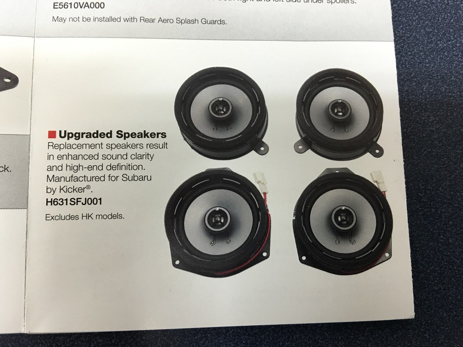 Subaru Speaker Upgrade Kit by Kicker for 2012-2022 Crosstrek Impreza WRX STi - H631SFJ001 - Genuine OEM
