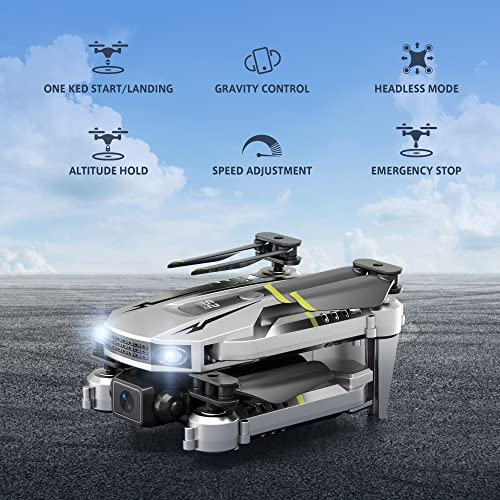TOPRCBOXS S2 Mini Drone for Kids with 1080P HD Camera, FPV Quadcopter Cool Toys Gifts for Boys Girls, Foldable Drones with Altitude Hold, Gravity Control, 3D Flips, Headless Mode, and 2 Batteries