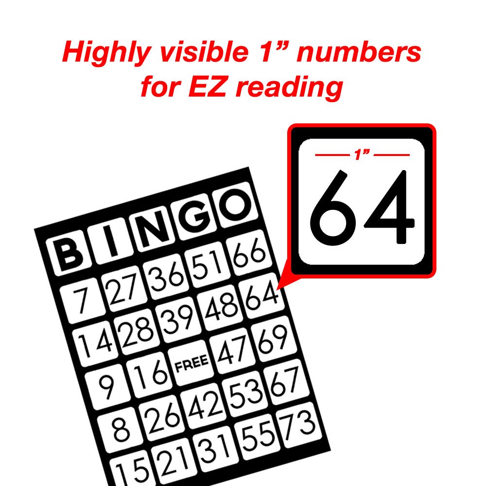 Royal Bingo Supplies EZ Readers Large-Format 8.5" x 11" Bingo Cards with Jumbo 1-inch Numbers (Pack of 50)