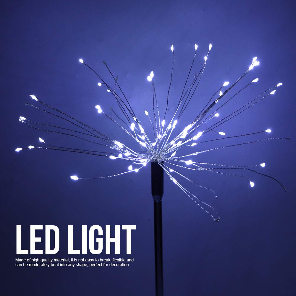 Romantic Valentine's Day Plastic Material Fireworks Lights, LED Light Decor, High Brightness Warm White Energy Saving for Garden Corporate Parties Wedding Decoration Home Courtyard(White Light)