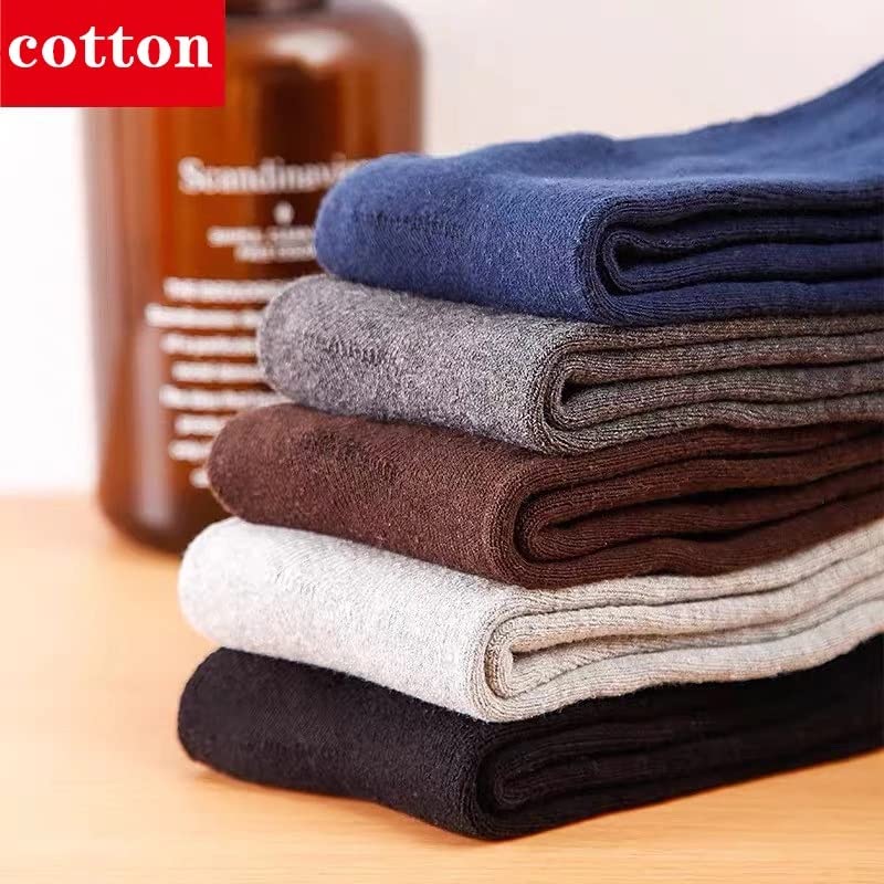CCBUY Men's Cotton Socks Business Plus Fleece Socks Medium Length Warm Cotton Autumn and Winter Thick