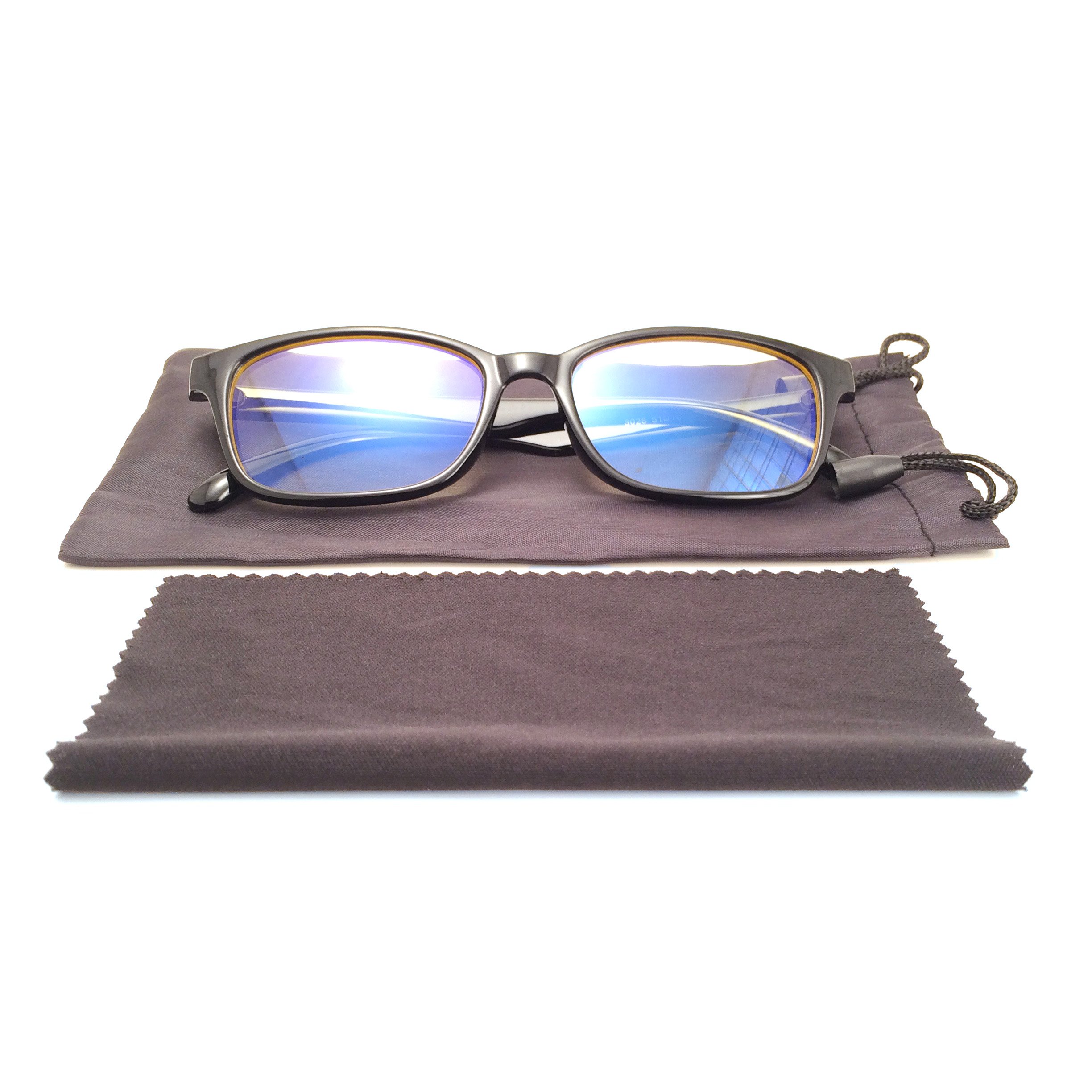Ojitos Mio™ Slim Anti-Blue Light Professional Grade Computer/Gaming Glasses-All Natural Digital Eye Strain Reliever-Circadian Rhythm-Promote Weight Loss-UV Protection-Natural Sleeping Aid- Clear Lens