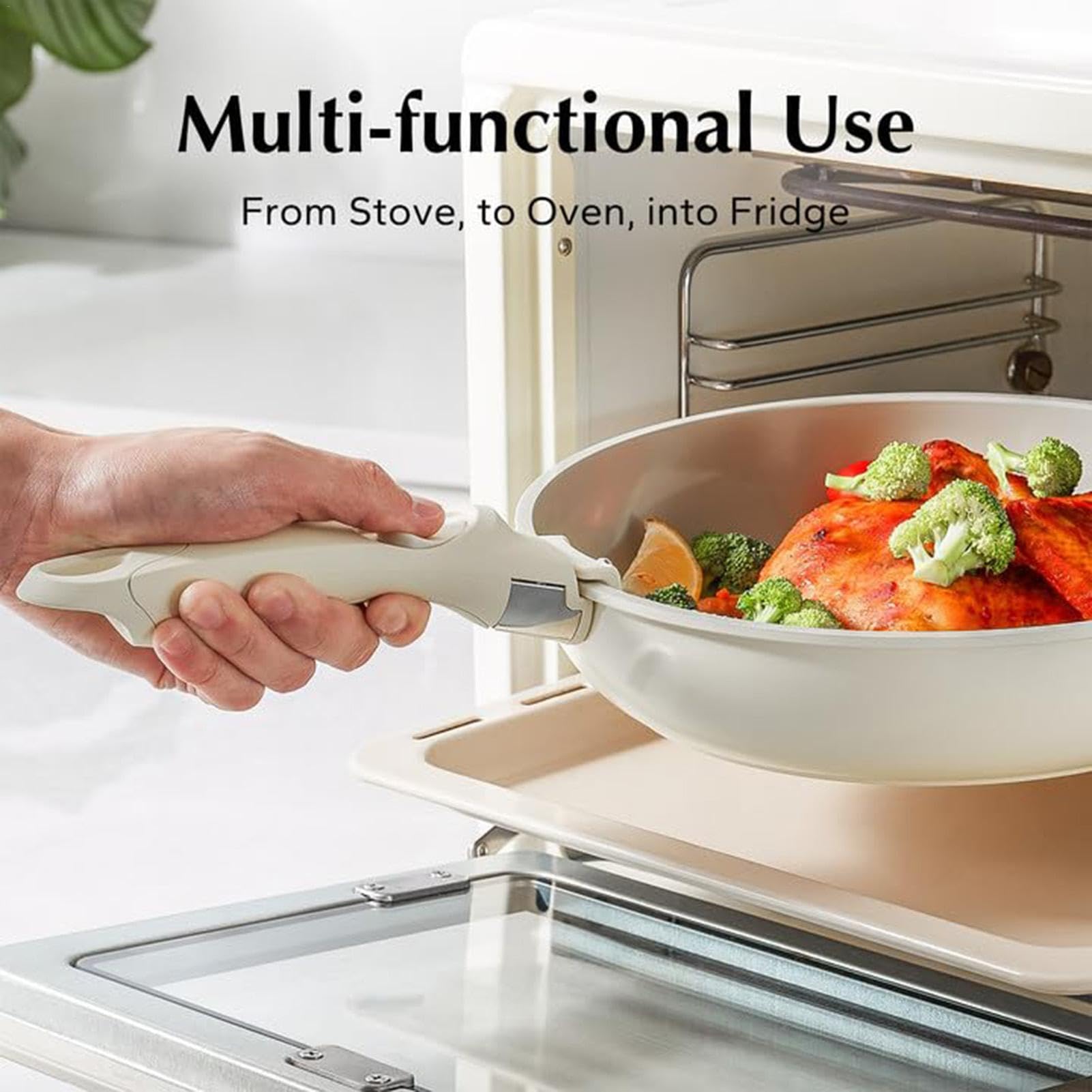 Generic Removable Pot Handle | Detachable Pot Handle | Pot Frying Pan, Stockpot Handle Grip Ergonomic Cookware Handle Replacement Pot Handle Country Kitchen Handles Removable Frying Pan, White