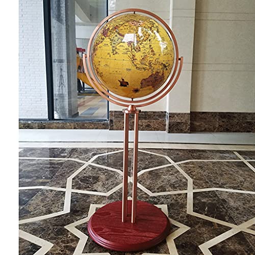 geographic globe 16.5” Diameter Large World Globe Floor Standing Educational Earth Globe With Round Wooden Base Geographic Globes For Home Decor world globe gift (World Globe a) (W