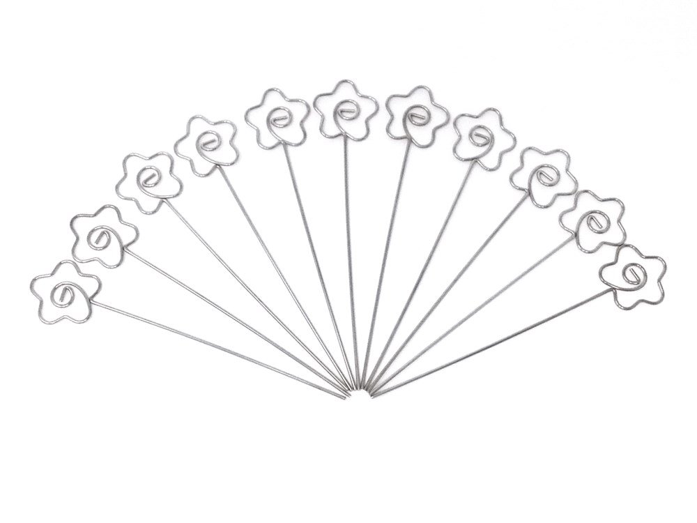 Honbay DIY Flower Shape Ring Loop Craft Wire Clip Table Card Note Photo Memo Holder Metal Clamp Clay Cake Decoration Accessories, 30 Piece