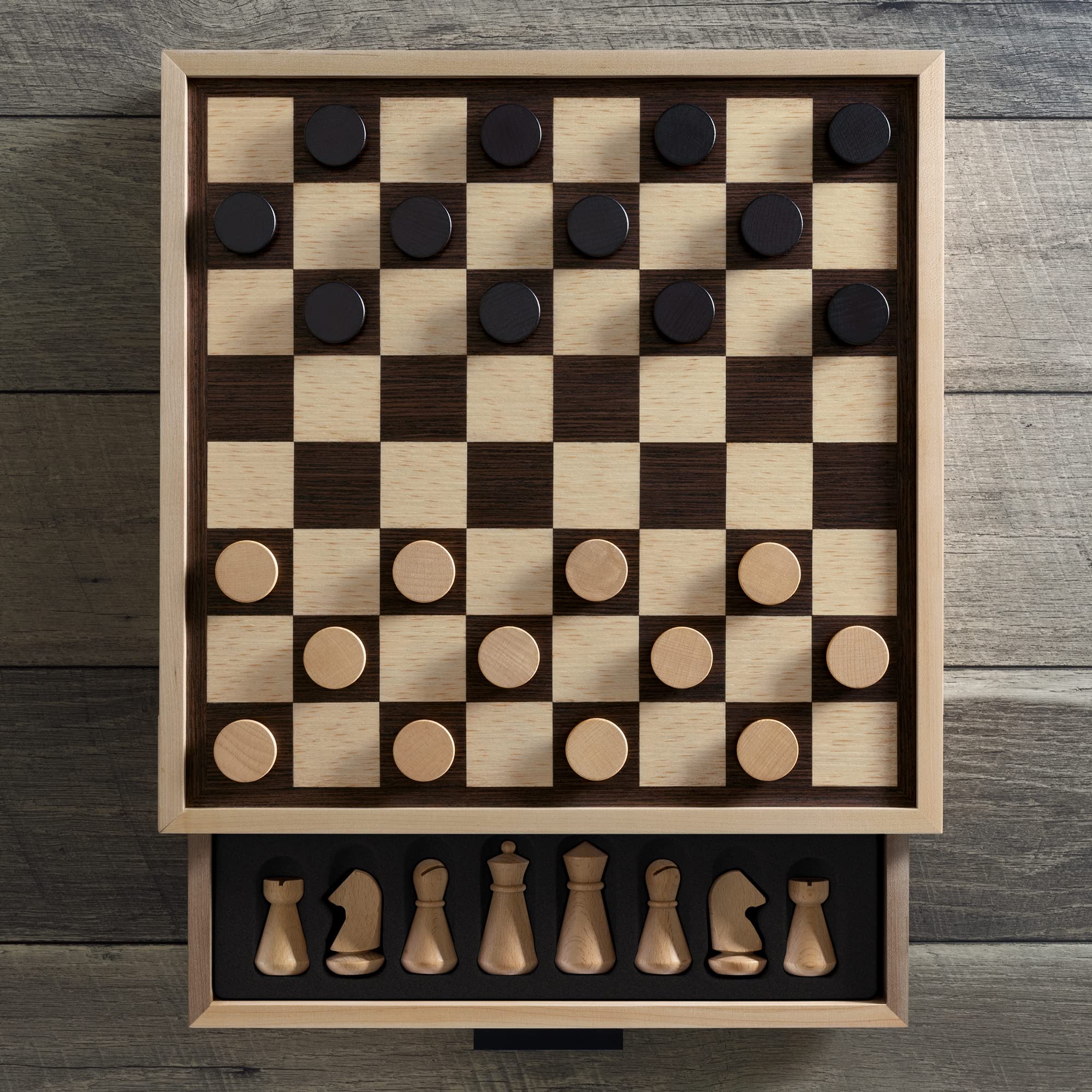 WS Game Company Chess and Checkers Maple Luxe Edition