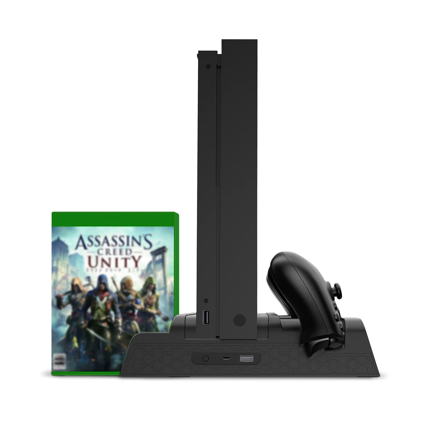 Charging Station for Xbox One Xbox One S Xbox One X Console and Controllers, Stand Accessories with 600 mAh Batteries 2 Pack,2 Cooling Fans,LED Indicators and Games Storage
