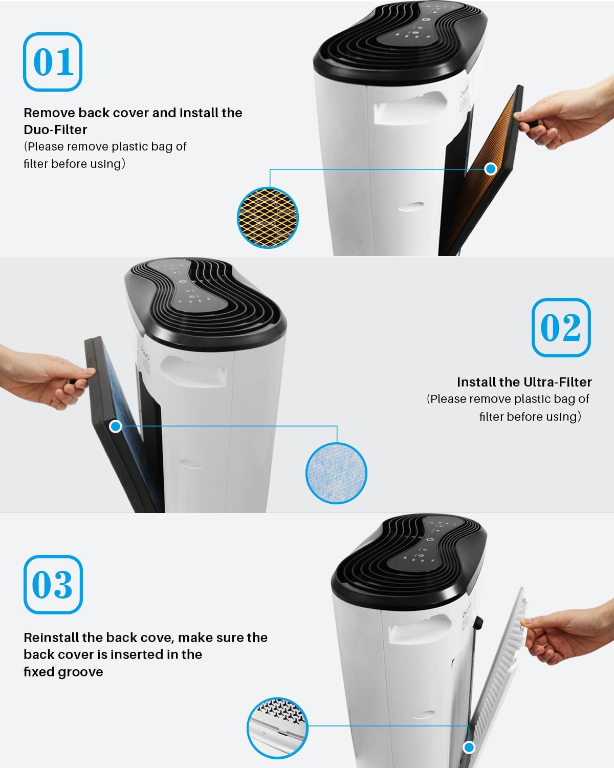 Okaysou AirMax 8L Air Purifier Replacement Active Carbon & Cold Catalyst Filter B