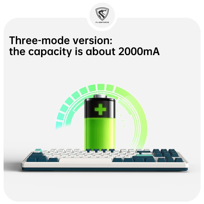 FL ESPORTS CMK87-SAM Three-Mode Full-Key Hot Swap 87-Key 2.4G Wireless Bluetooth Wired Mechanical Keyboard PBT Keycap(White)