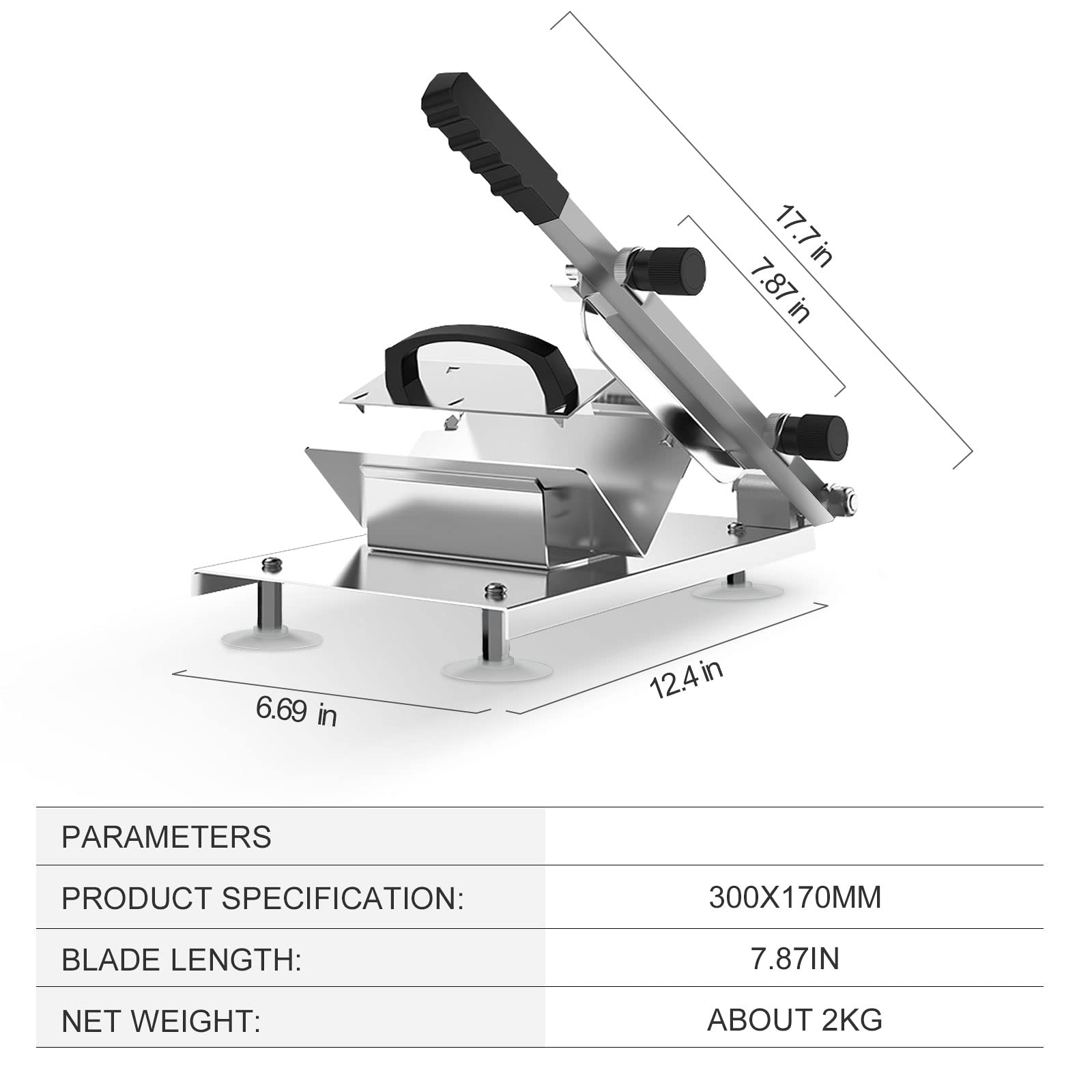 Dsyisvia Manual Frozen Meat Slicer,Stainless Steel Meat Cutter Machine,Food Slicer for Home Cooking of Hot Pot