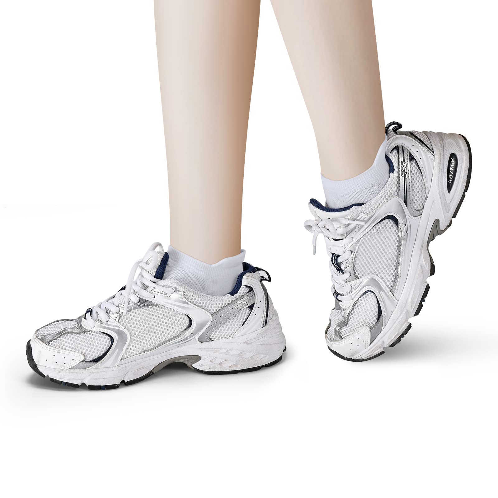 Corlap 8 Pairs Ankle Athletic Running Socks White Soft Thin Low Cut Short Tab Socks for Men and Women