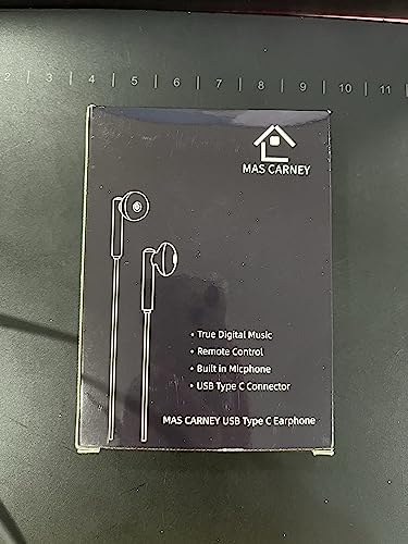 MAS CARNEY TI3 Wired USB Type C Headphones, USB C Earbuds, in-Ear Earphones with Microphone for Samsung S20, Huawei P30 P40, Oppo, Honor, Google Pixel and Other Smartphones with Type-C Interface