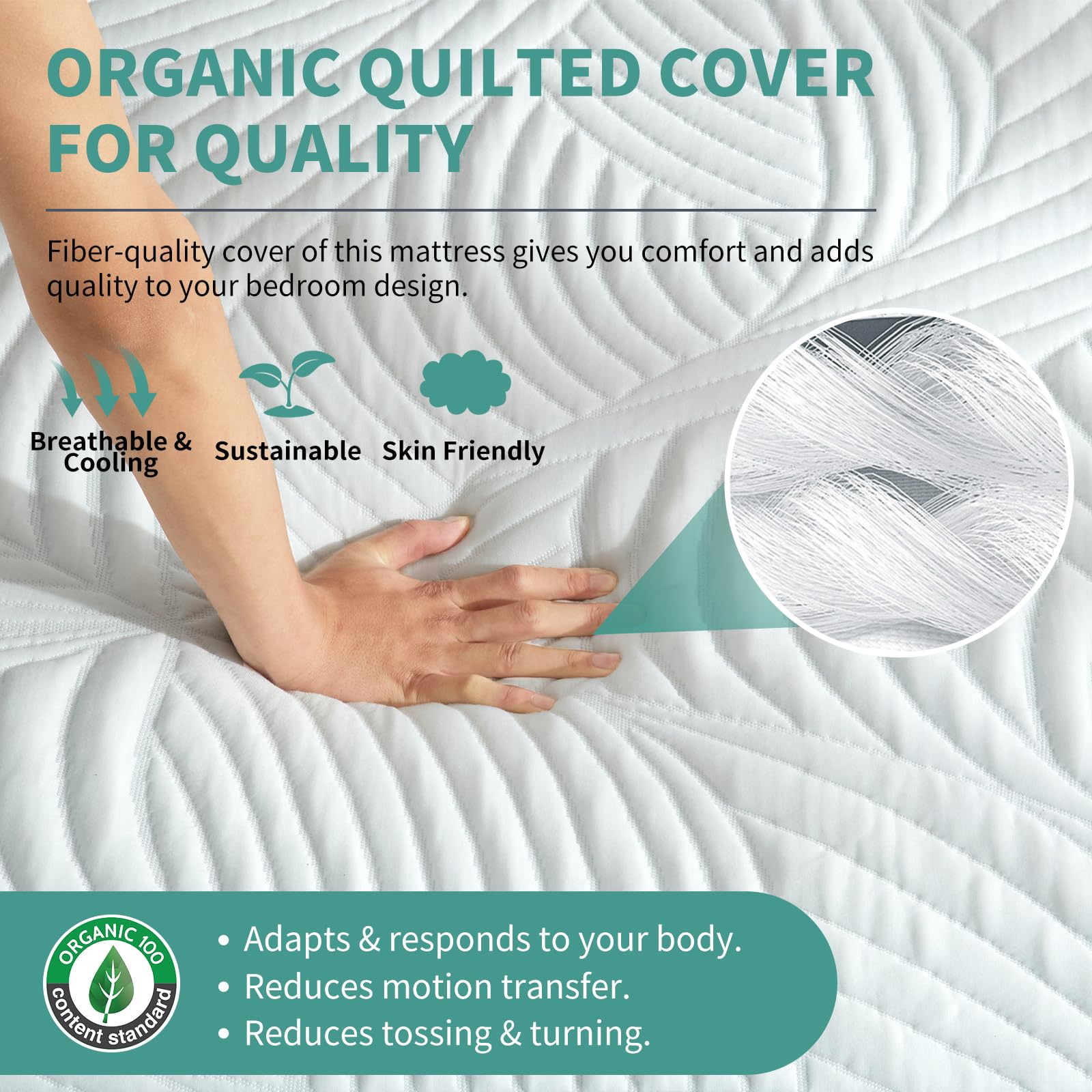 Ivellow Memory Foam Mattress Topper Queen Size Cooling 3 Inch Gel Mattress Pad Cover with 8"-21" Deep Pocket for Back Pain Queen