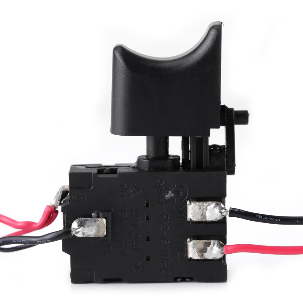 Drill Trigger Switch, Akozon Cordless Drill Speed Control Trigger Switch 7.2 V - 24 V Lithium Battery Cordless Drill Speed Control Trigger Switch with Small Light