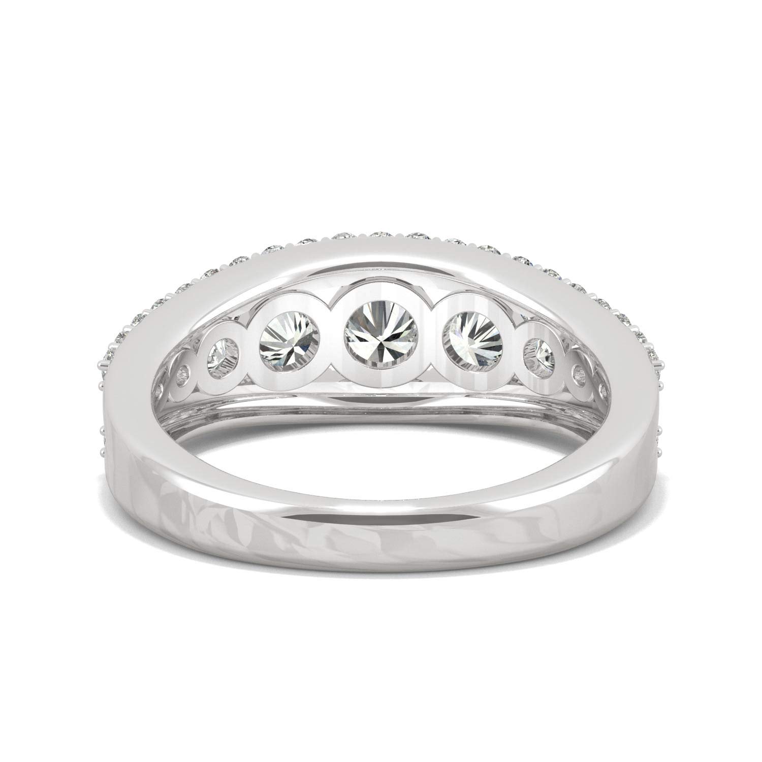 Charles & Colvard 14K White Gold Moissanite 4.5mm Round Fashion Ring-size 10 1.53cttw DEW