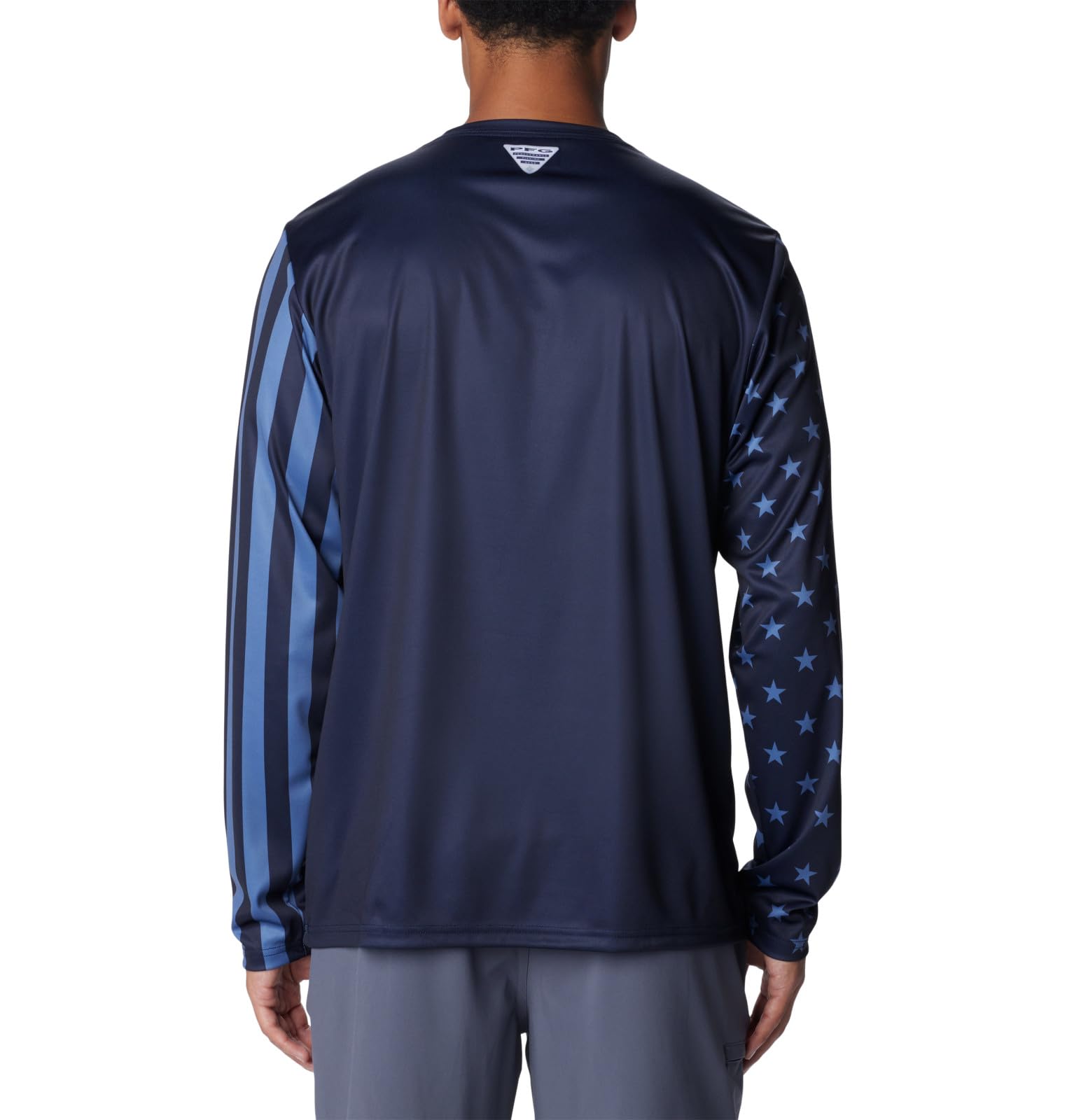 Columbia Men's Standard Terminal Tackle PFG Americana LS, Vivid Blue, X-Large