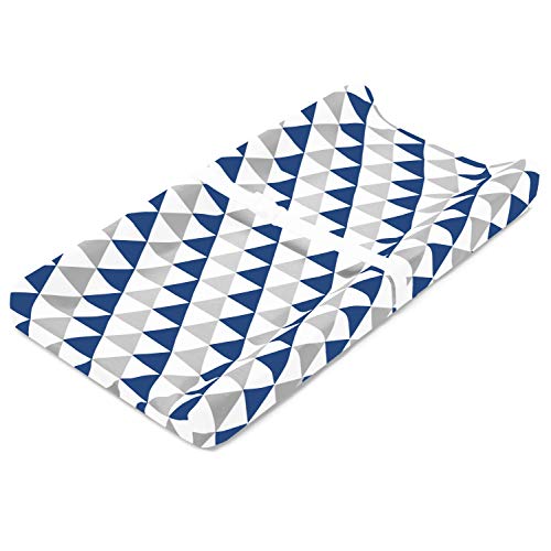Changing Pad Cover β Baby Changing Pad Covers 4 Pack β Boy or Girl Changing Pad Cover β Pure Cotton Machine Washable Navy and White Changing Table Cover β Diaper Changing Pad Cover Sheets
