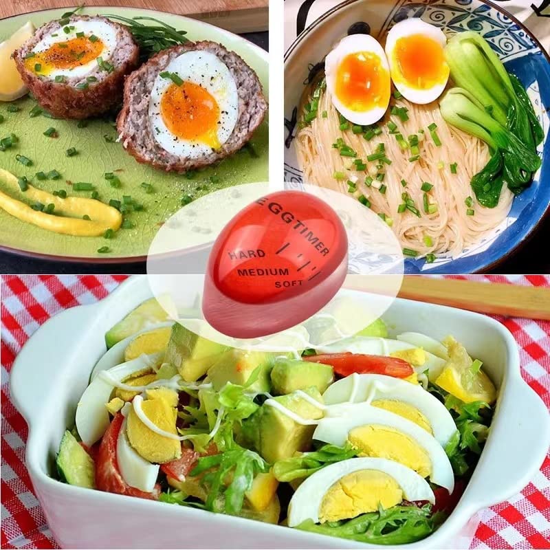Egg Timer Egg Perfect, Boiling Eggs Soft Hard Boiled Egg Timer, Kitchen Timers That Changing Color Based On Egg Doneness | Kitchen Gadge - Classic Red