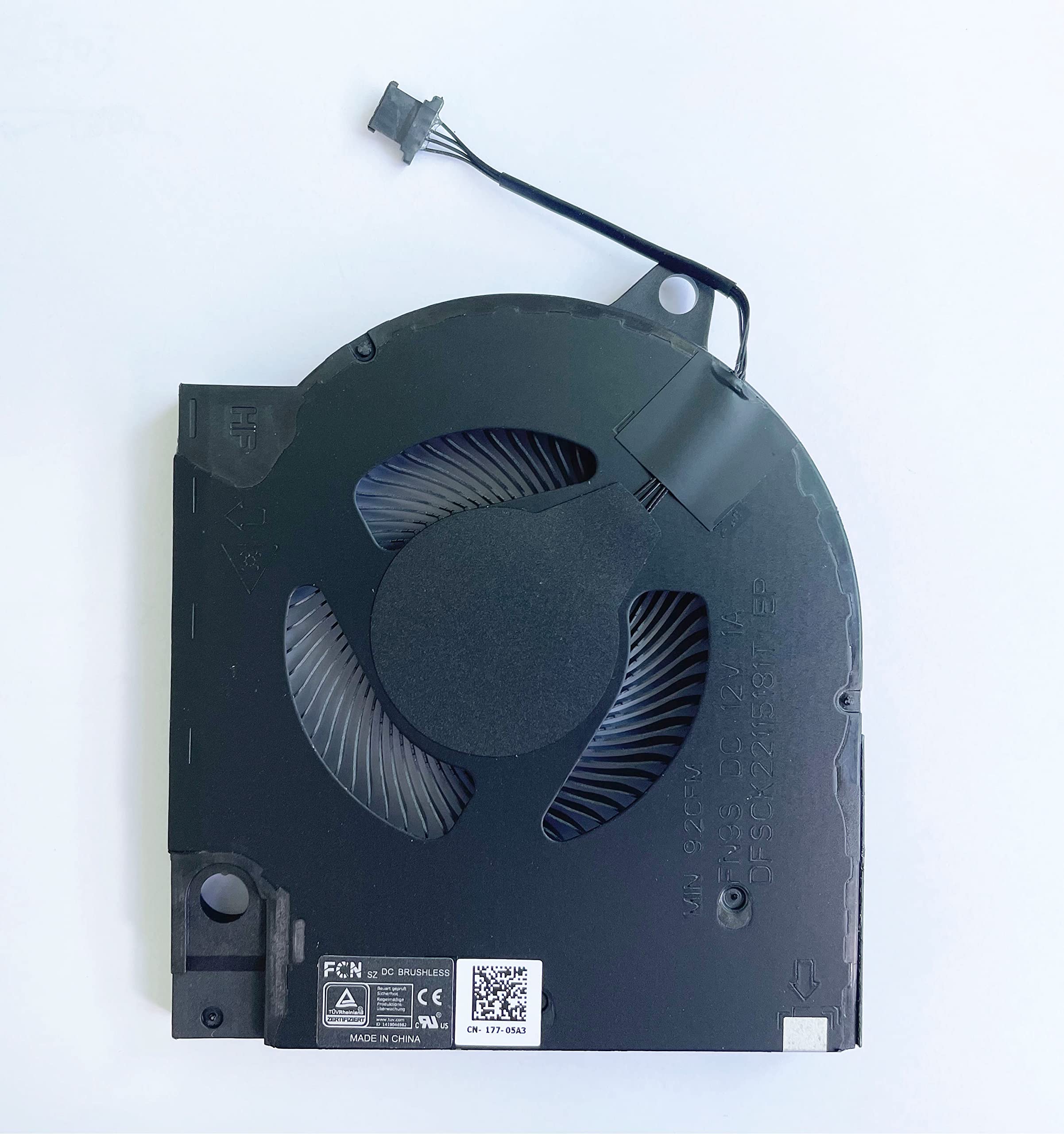 Fleshy Leaf New CPU+GPU Cooling Fan Replacement for Dell 2021year G15 5510 5511 5515 RTX3060 RTX3050 Series DC12V 1A DFSCK22105182Q FN9R 9.6CFM DFSCK22115181T FN9S 9.2CFM